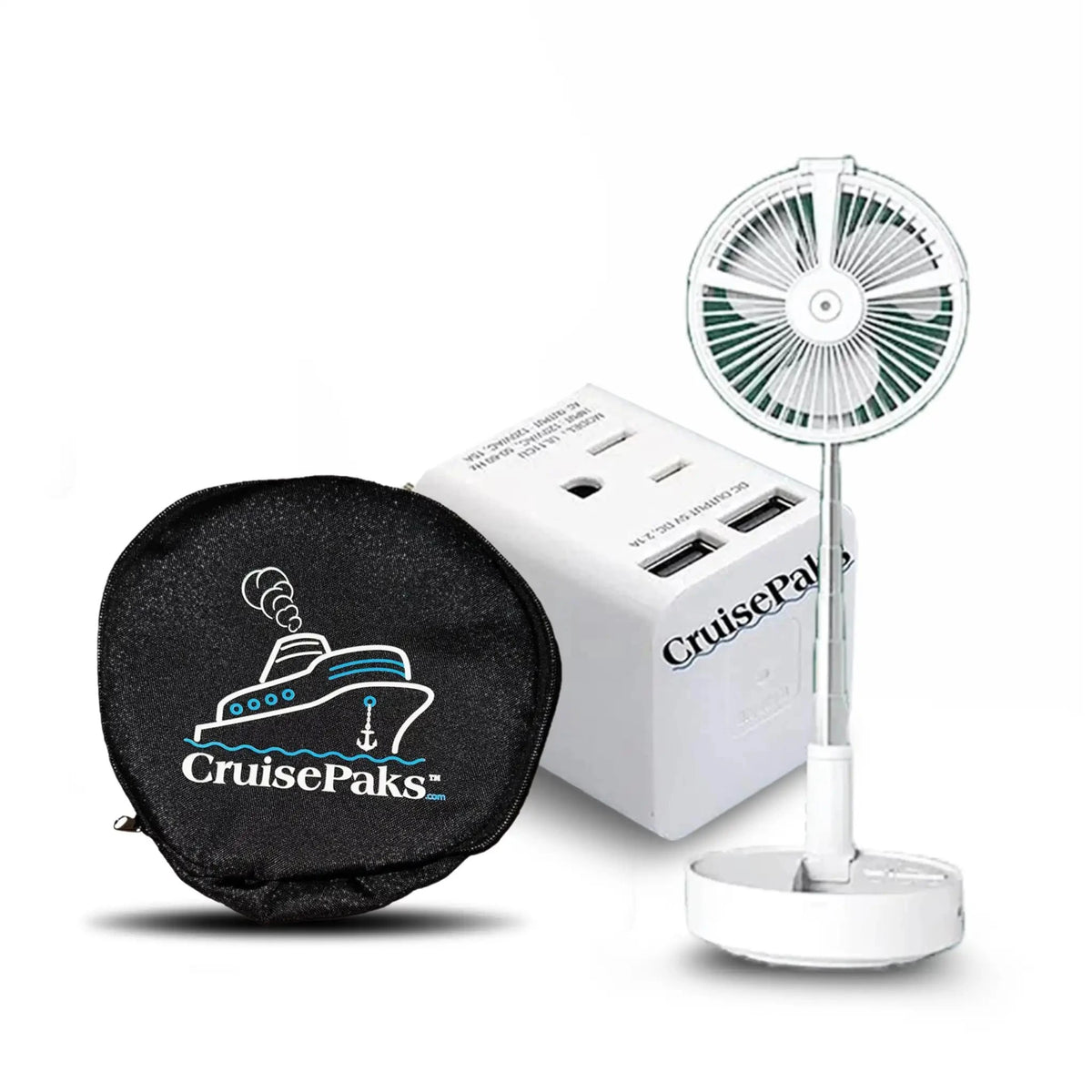 Floor Fan Cruise Essentials Portable Fan Wall Plug Fan Bag Bundle ...